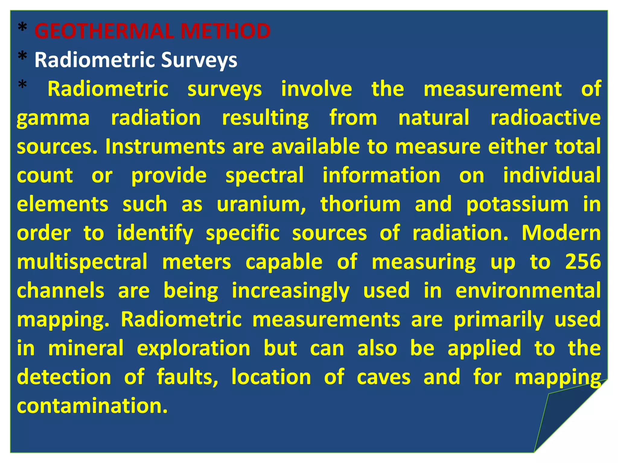 Presentation on geophysical methods | PPTX