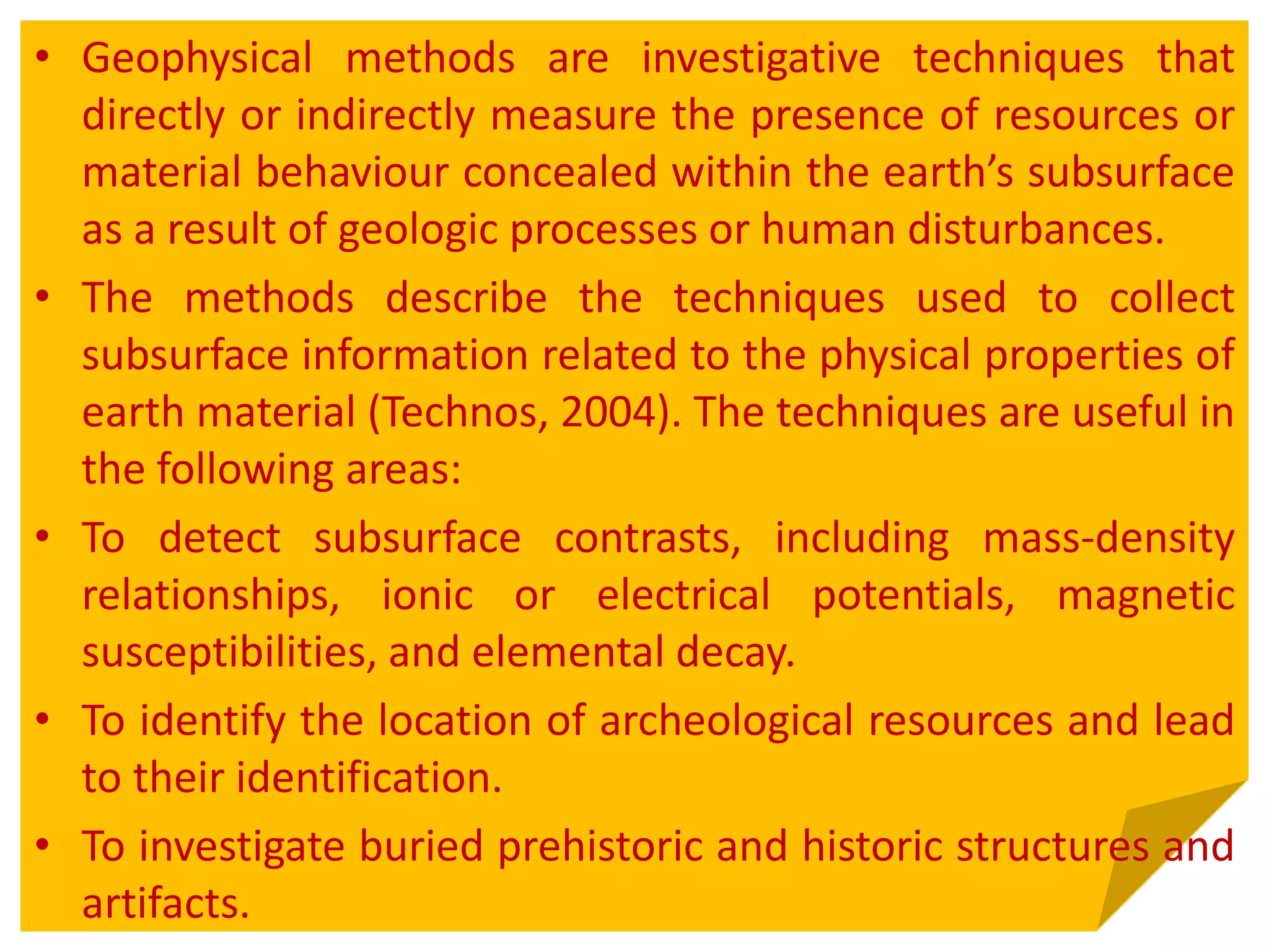 Presentation on geophysical methods | PPTX
