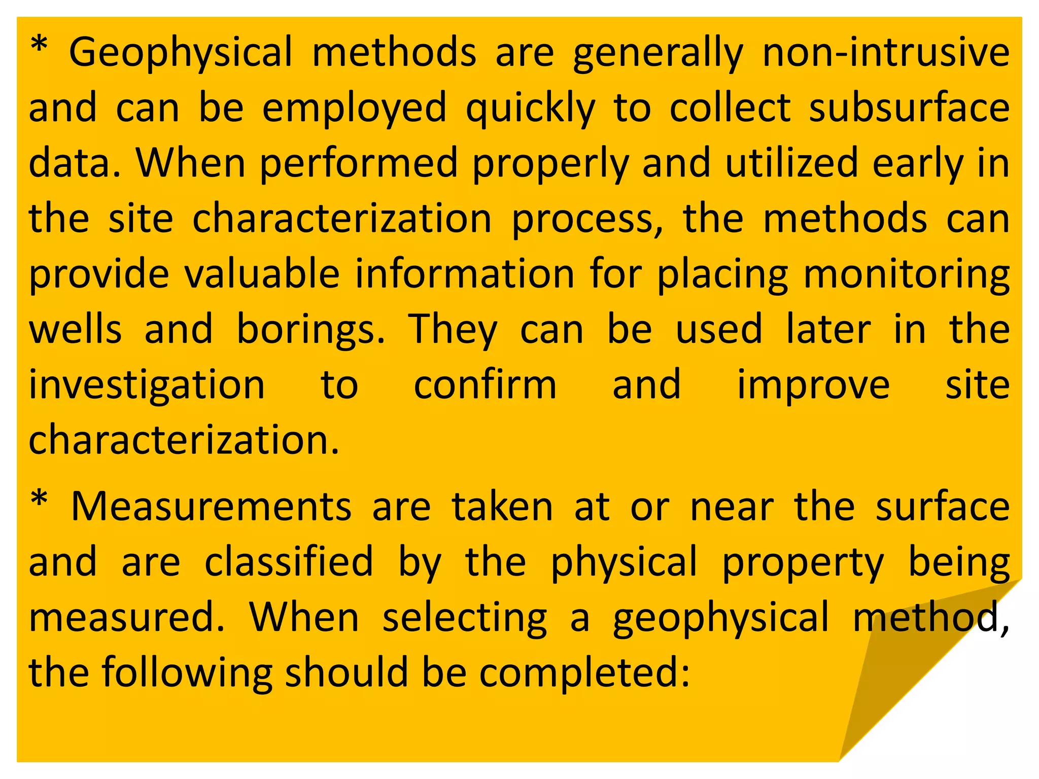 Presentation on geophysical methods | PPTX