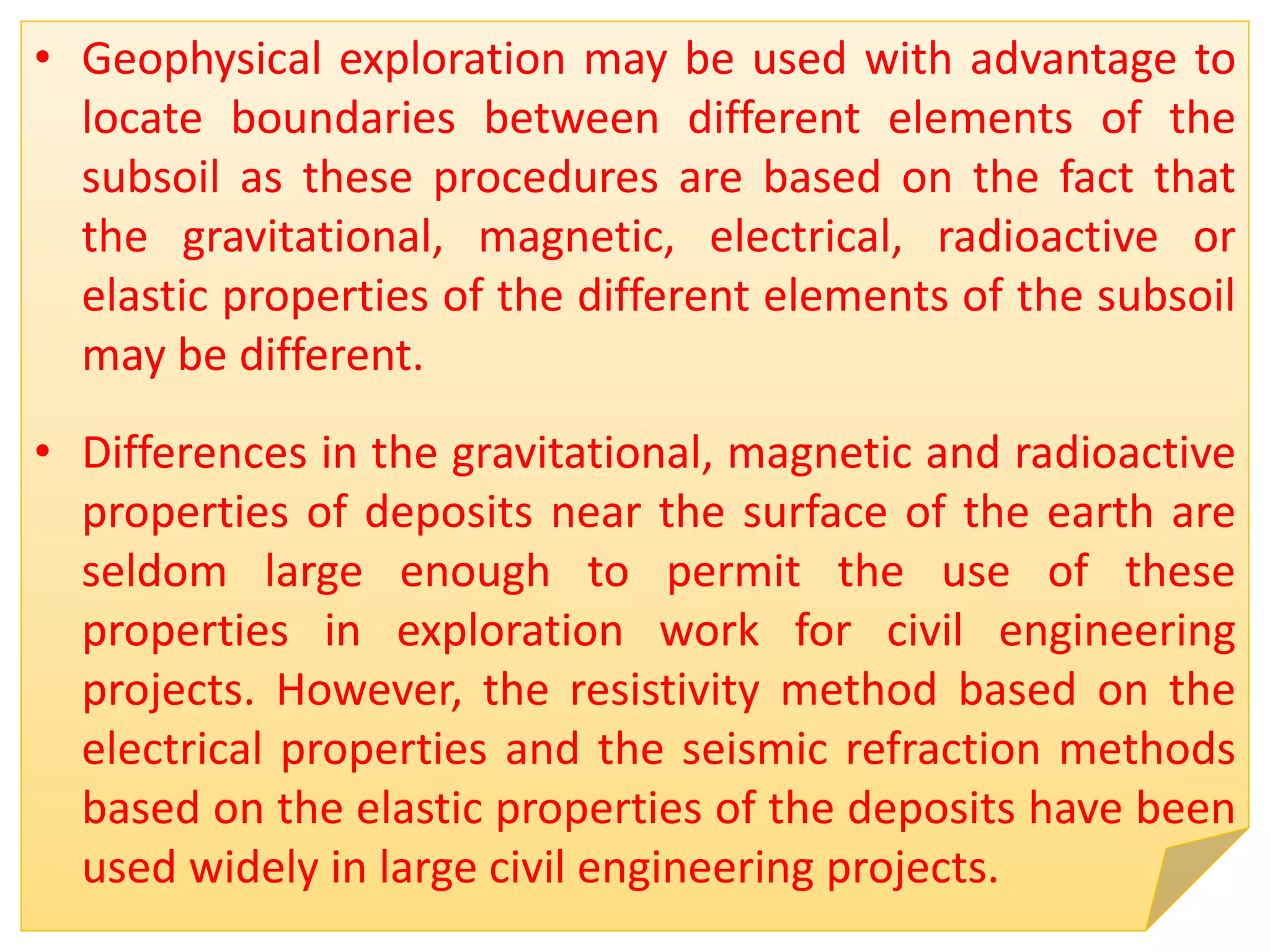 Presentation on geophysical methods | PPTX
