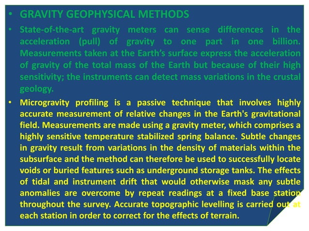 Presentation on geophysical methods | PPTX