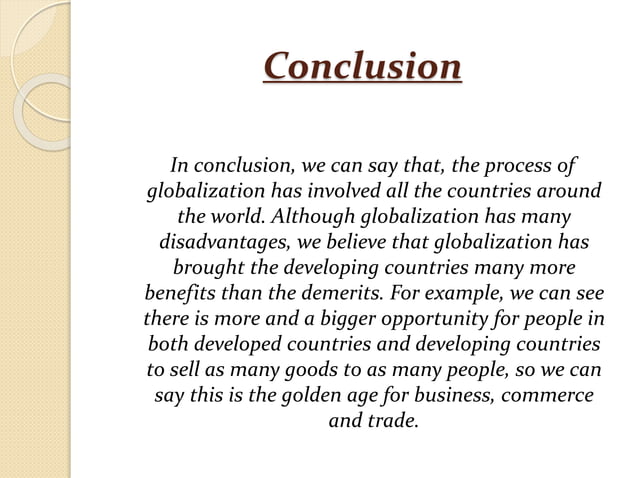 Globalization- Impact on Developing Countries | PPTX