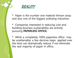 Presentation on Going Paperless | PPTX