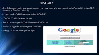 Presentation on google | PPTX | Search | Internet