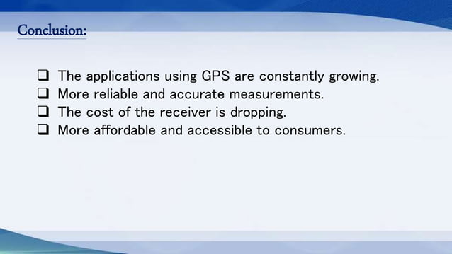 Presentation on GPS (Global Positioning System) | PPTX