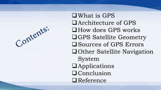 Presentation on GPS (Global Positioning System) | PPTX