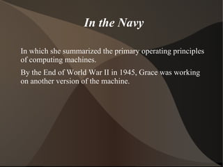 Presentation on grace murray hopper | ODP
