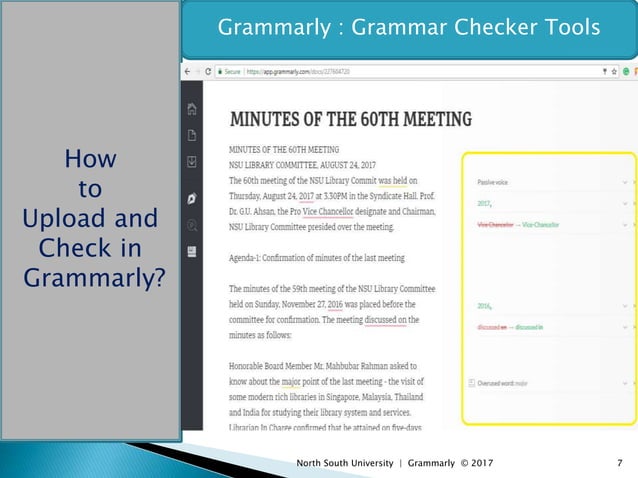 Presentation on Grammarly | PPTX | Computer Software and Applications | Computing