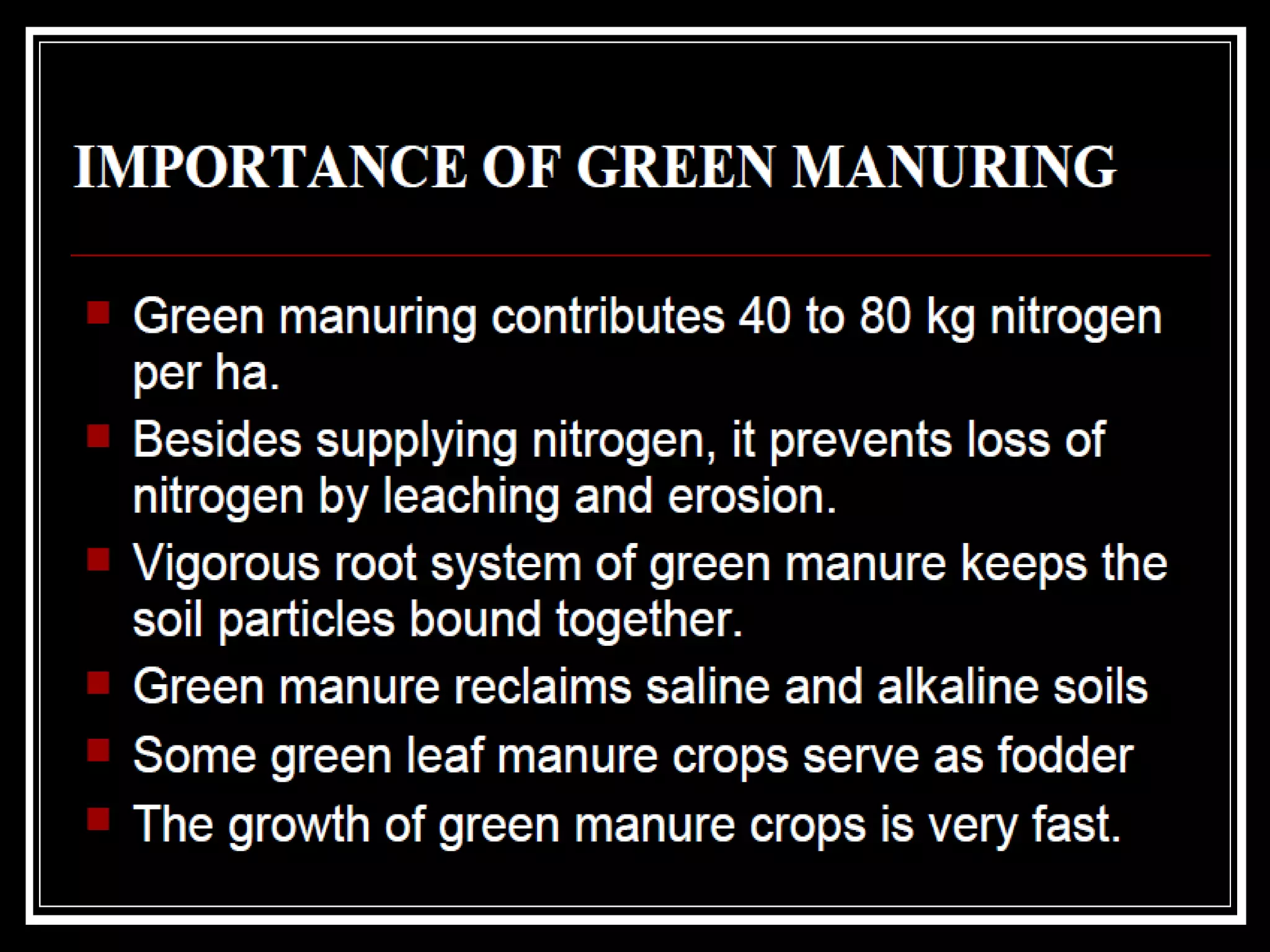 Presentation on green manuring | PPTX