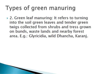 Presentation on green manuring | PPTX