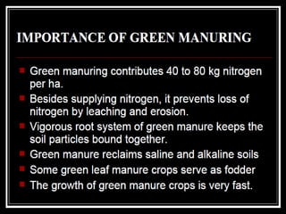 Presentation on green manuring | PPTX