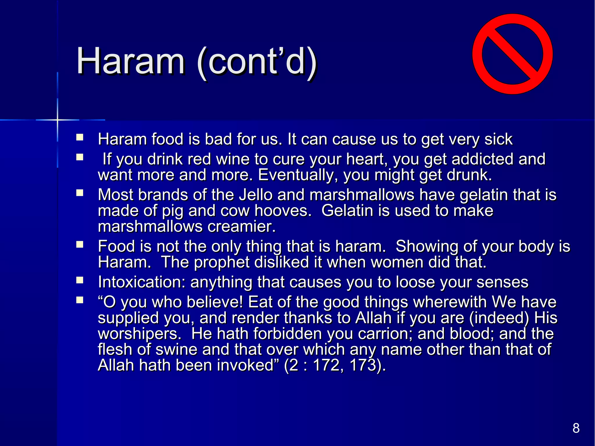Presentation on halal and haram | PPT