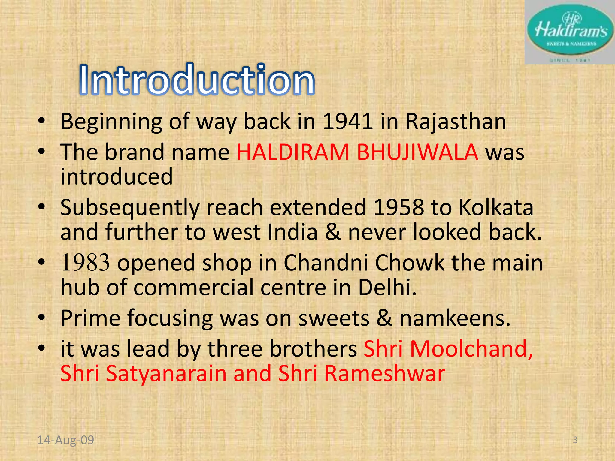 Presentation On Haldiram | PPTX