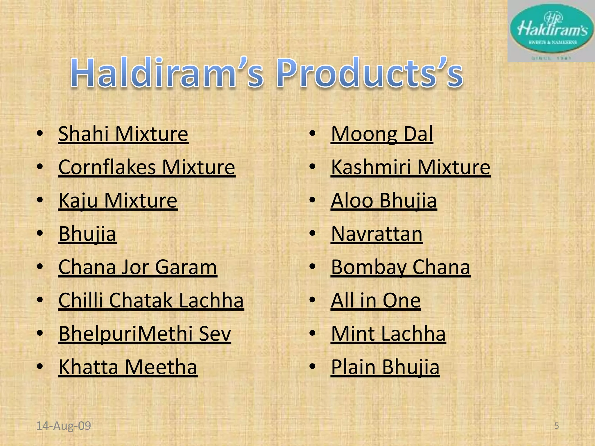 Presentation On Haldiram | PPTX