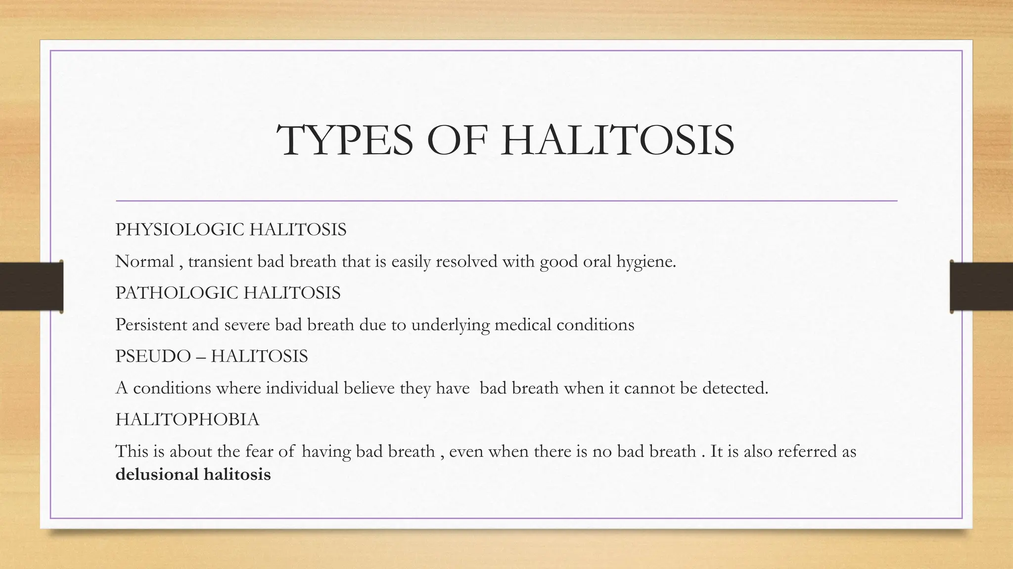 Presentation on halitosis (bad breath).. | PPTX
