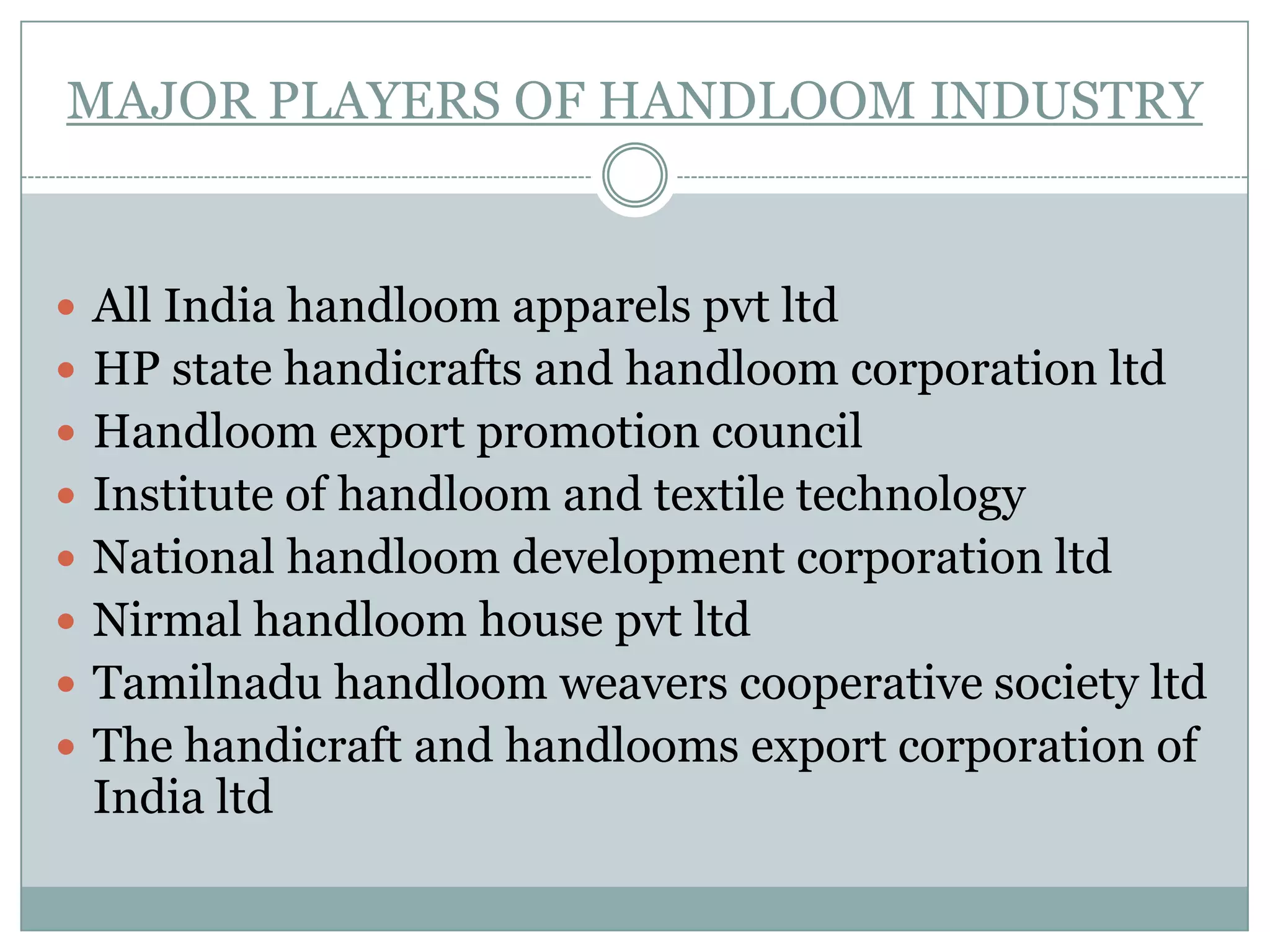 Presentation on handloom industry | PPTX