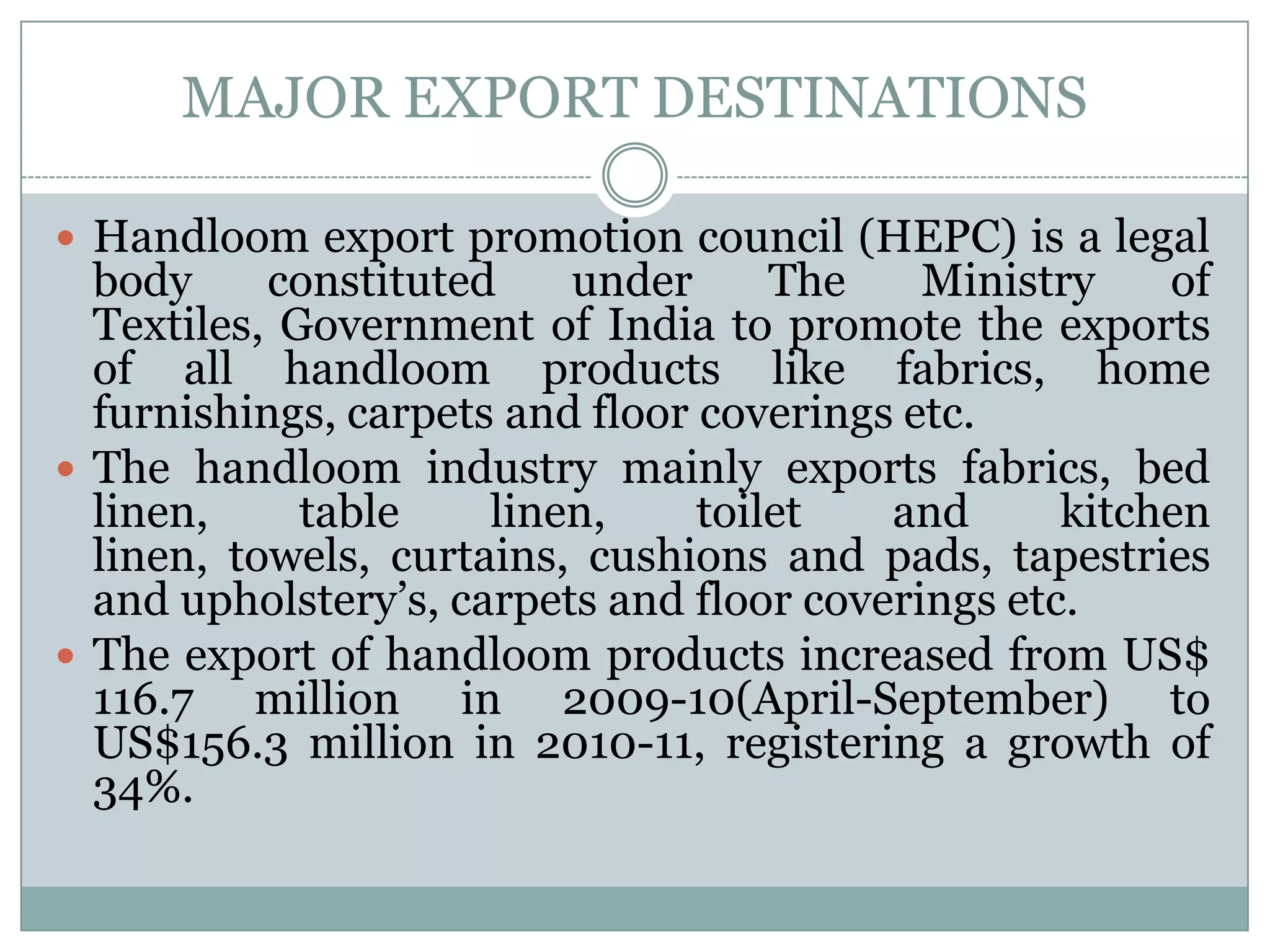 Presentation on handloom industry | PPTX