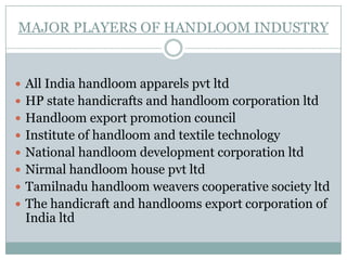 Presentation on handloom industry | PPTX
