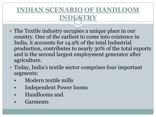 Presentation on handloom industry | PPTX
