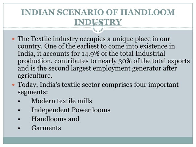 Presentation on handloom industry | PPTX