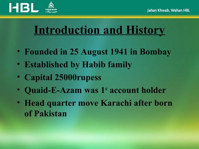 Presentation on HBL PPT | PPT