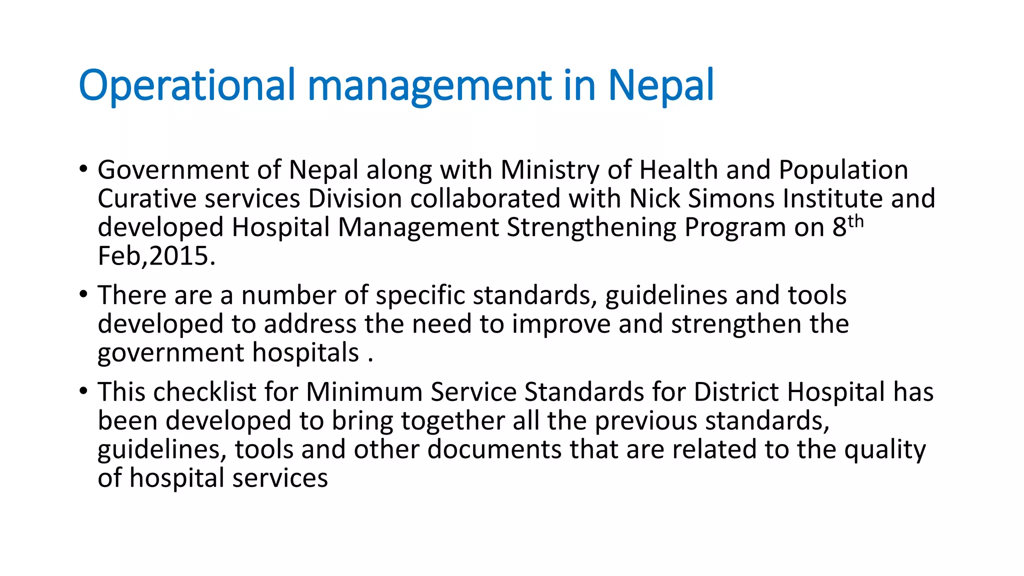 Operational Management in Health Administration | PPTX