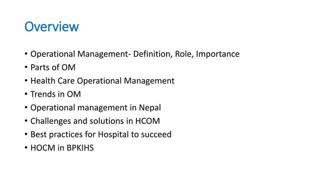 Operational Management in Health Administration | PPTX | Healthcare ...