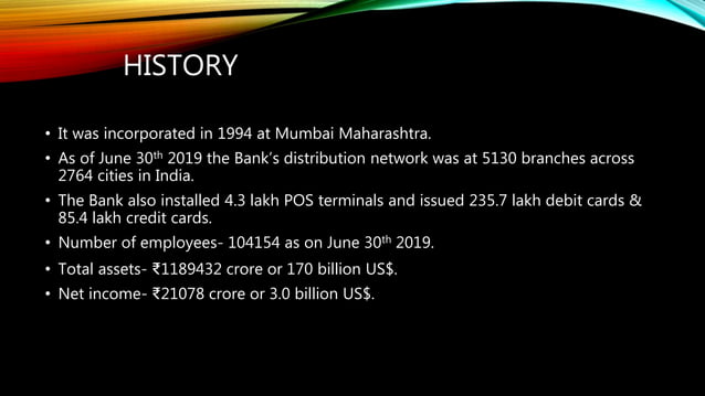 Presentation on hdfc bank | PPTX