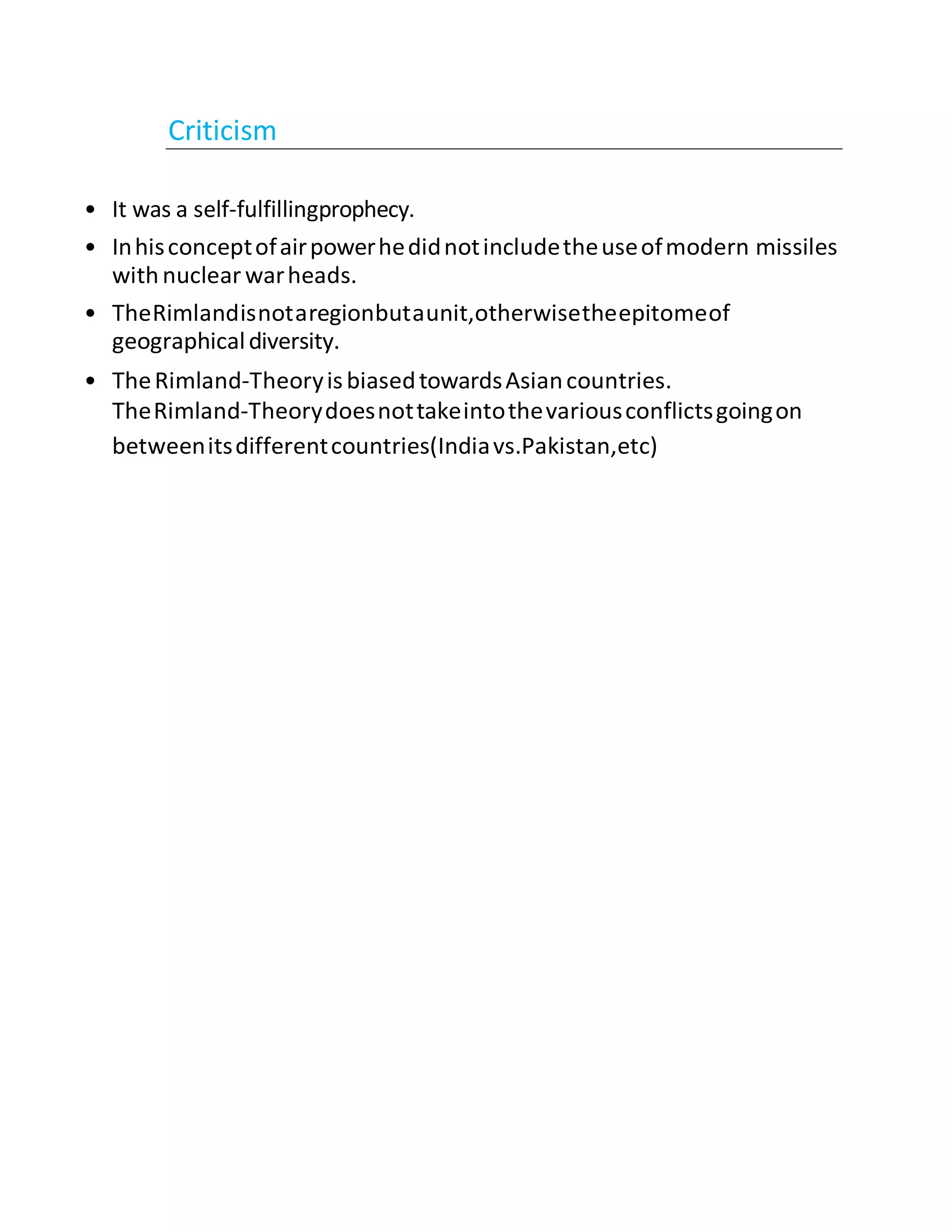 heartland theory & Rimland theory | PDF