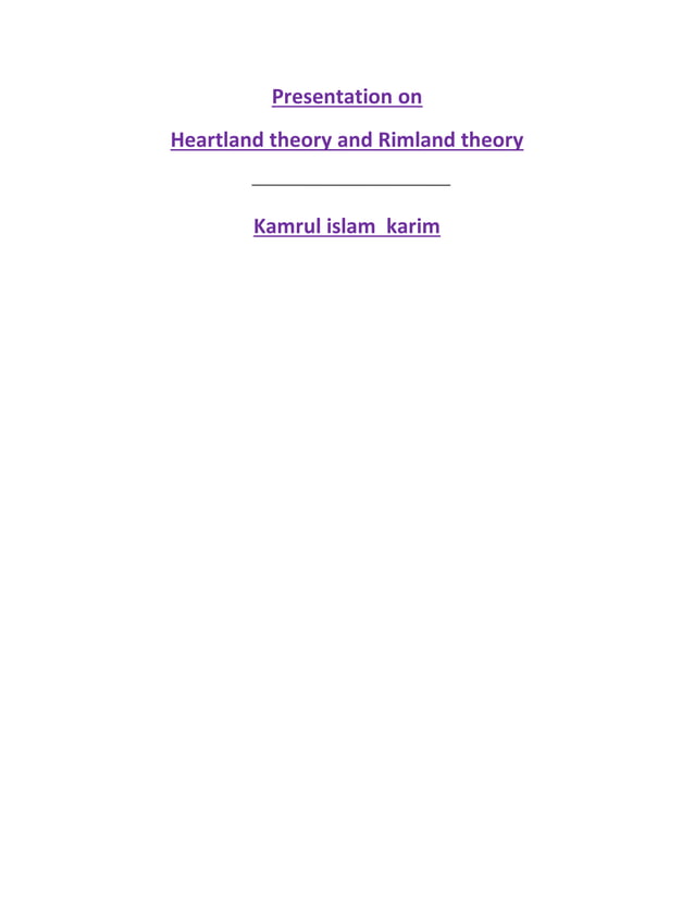 heartland theory & Rimland theory | PDF