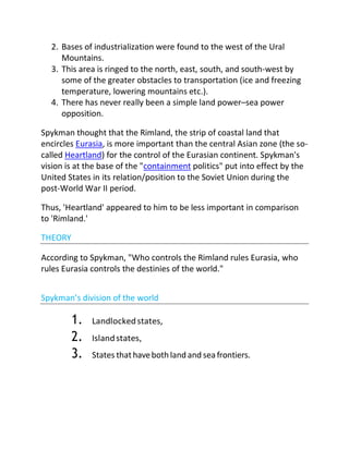 heartland theory & Rimland theory | PDF