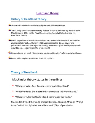 Heartland And Rimland Theories
