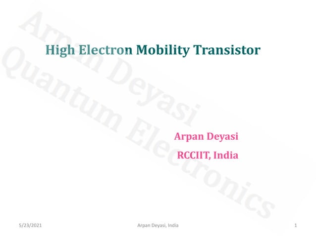 High Electron Mobility Transistor | PDF