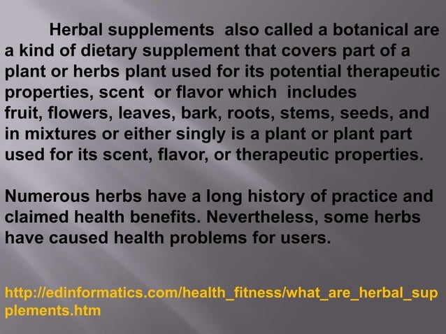 Presentation on herbs | PPTX | Herbs and Supplements | Alternative Medicine