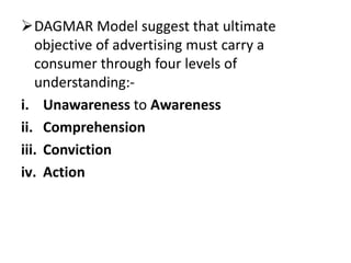 Presentation on hierarchy models and dagmar approach | PPTX