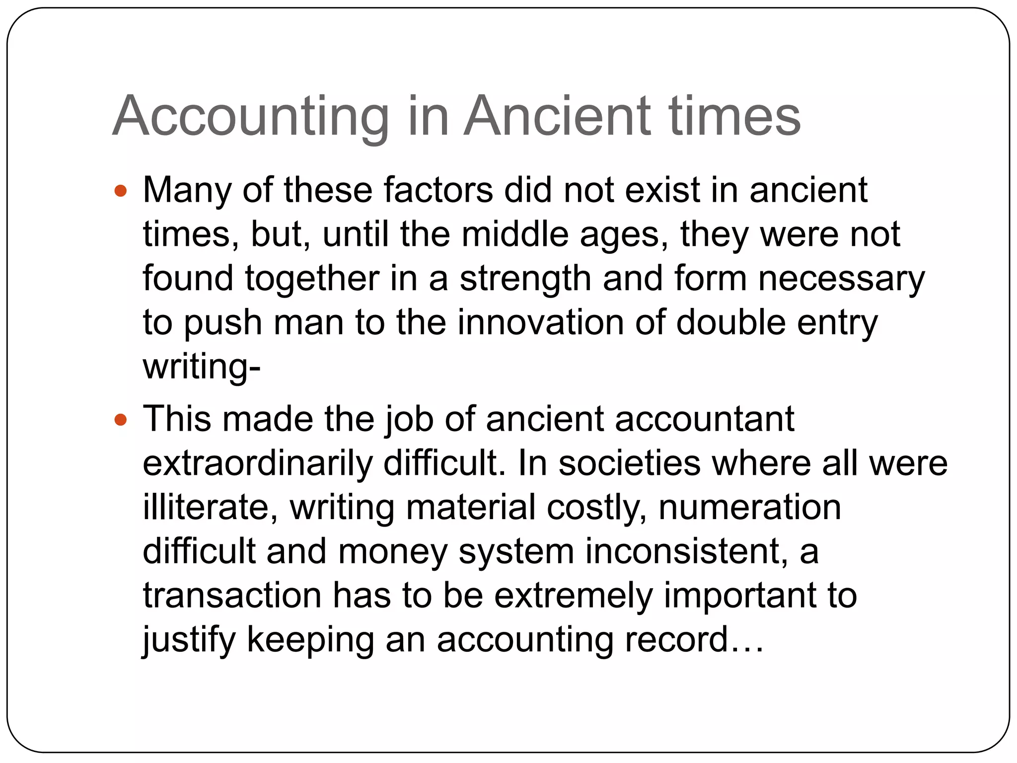 Presentation on history of accounting | PPTX