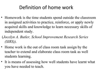 Presentation on home work | PPT
