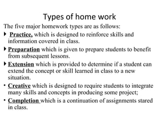 Presentation on home work | PPT