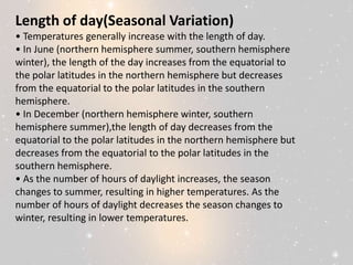 Presentation on horizontal differences of Temperature | PPTX