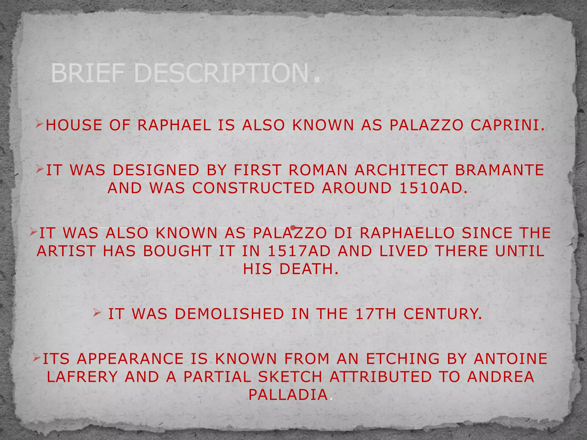 Presentation on house of raphael | PPT