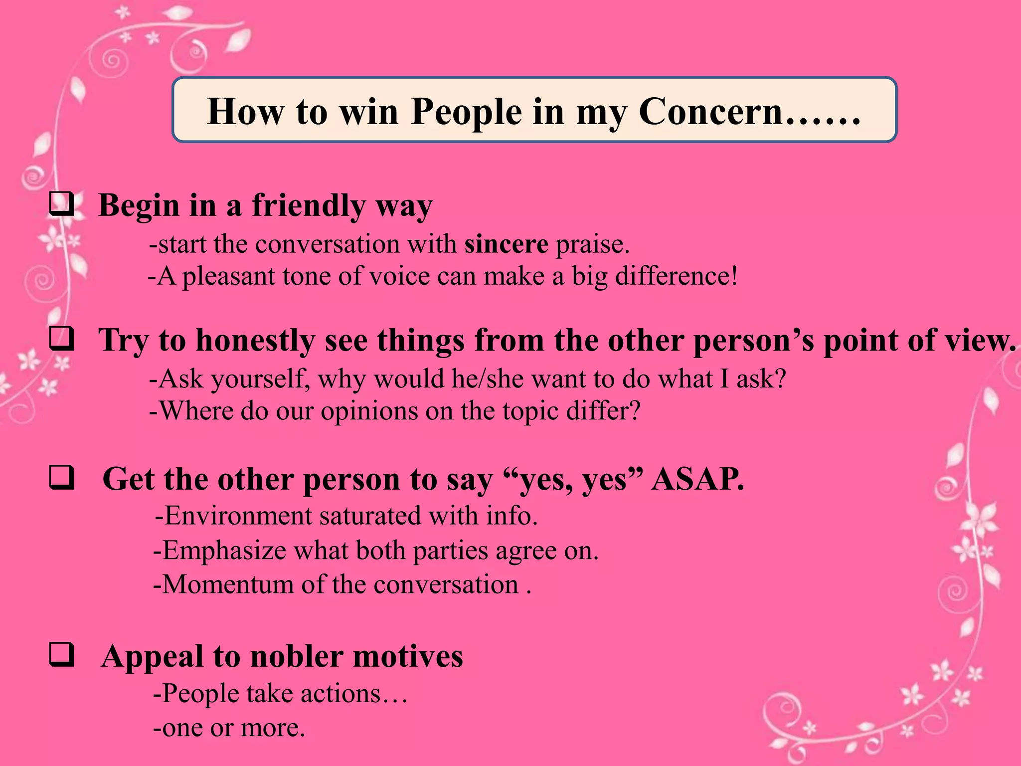 Presentation on how to win friends & people | PPTX