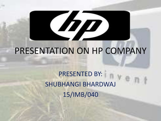 Presentation on HP company | PPTX