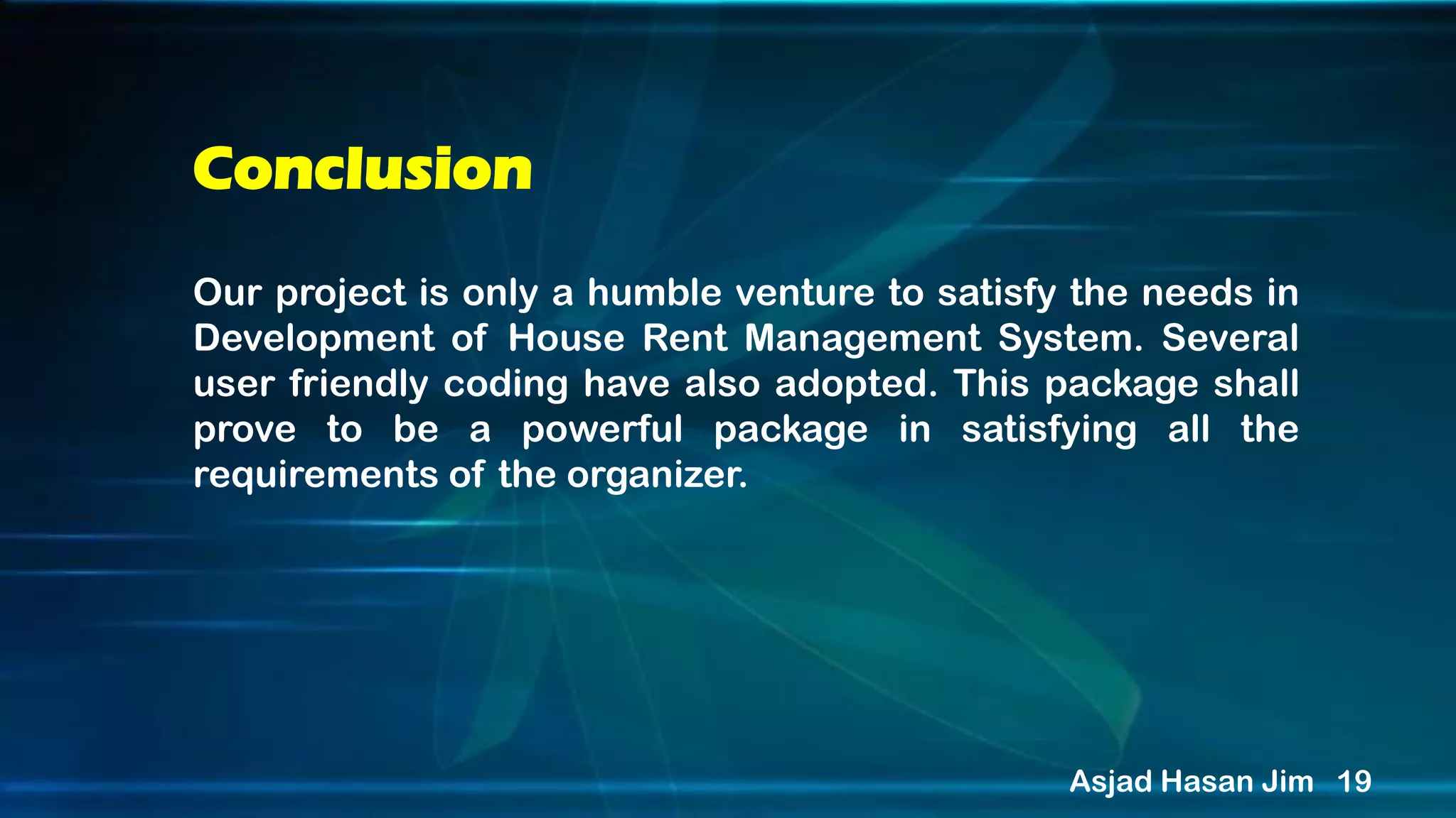 Presentation on House Rent Management System | PDF