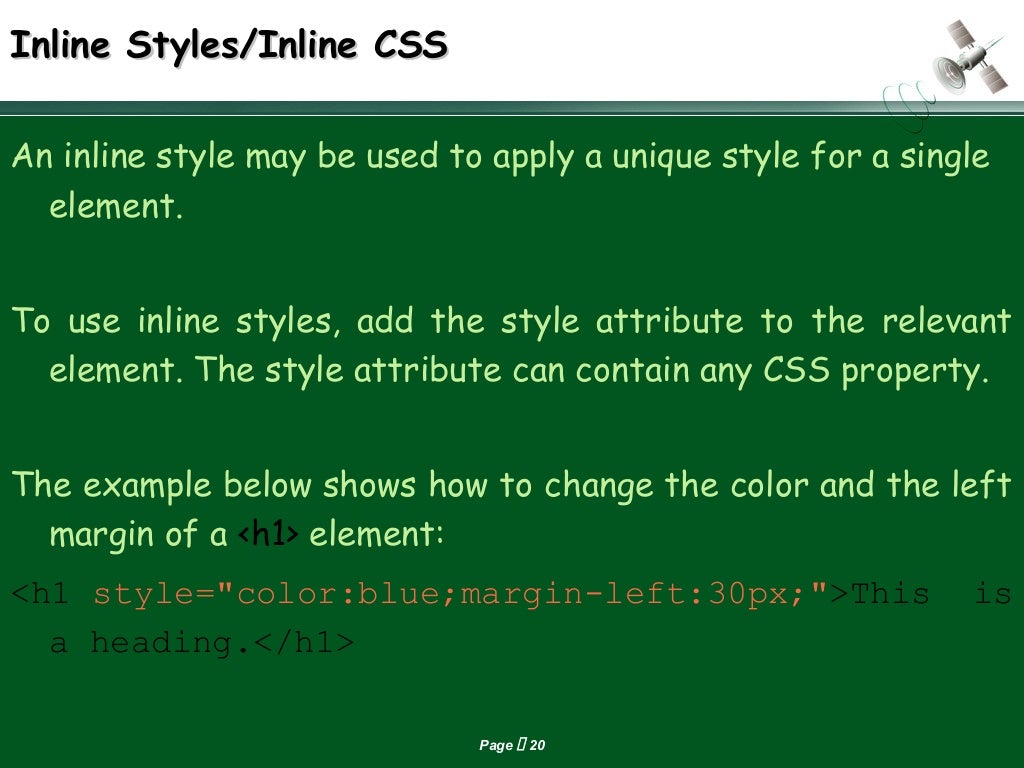 Presentation on html, css