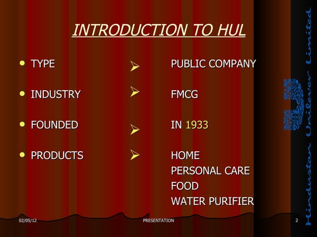 Presentation on hul(v s g) | PPT