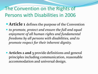 Presentation on human rights for disabled person | PPTX