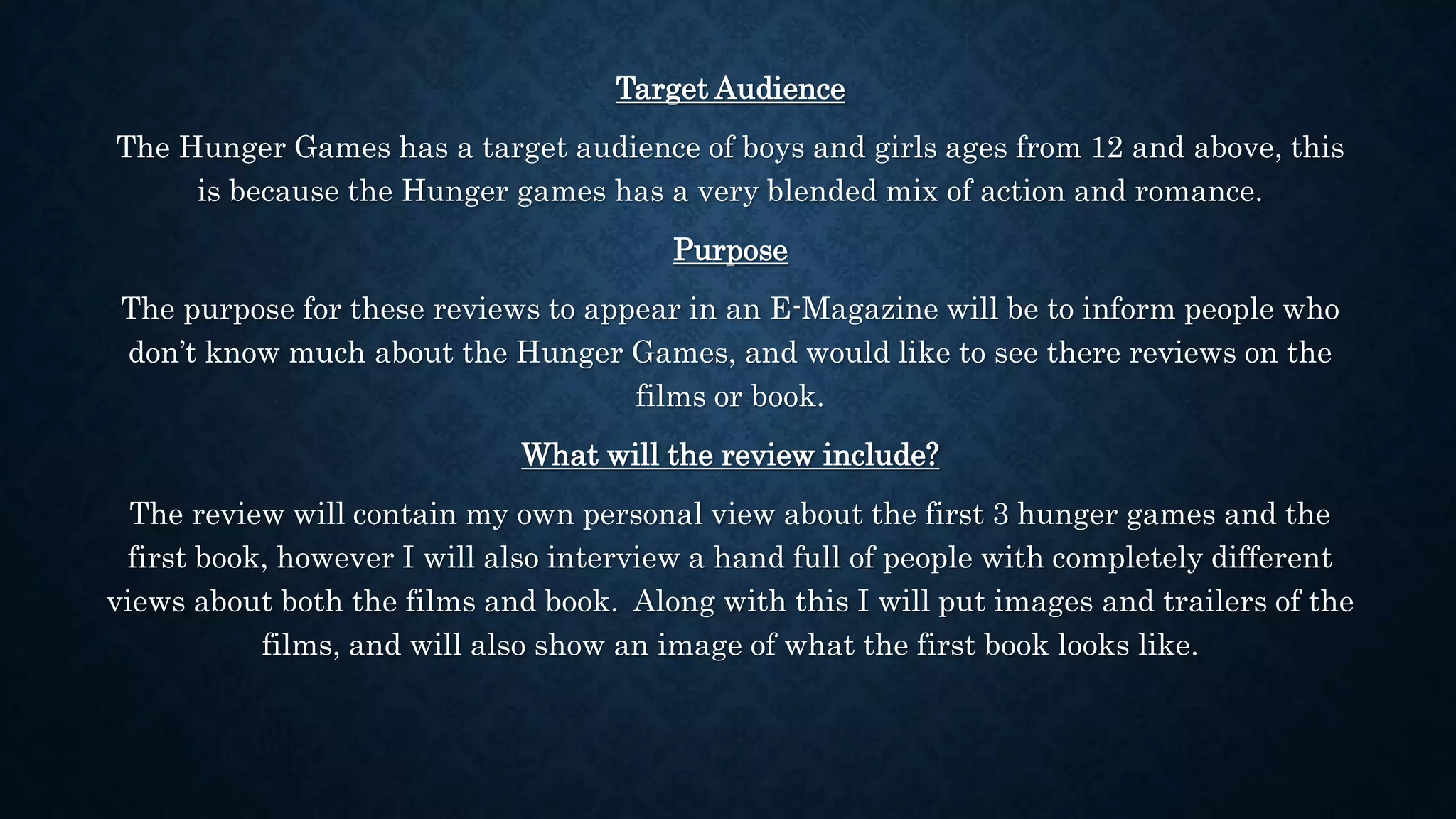 Presentation on hunger games | PPTX