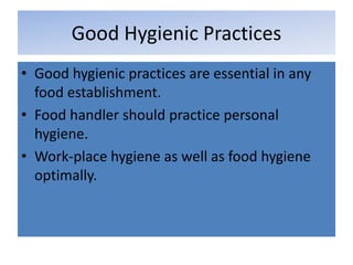 Presentation on hygiene. FOR TOPIC OF CATERING SCIENCE | PPTX