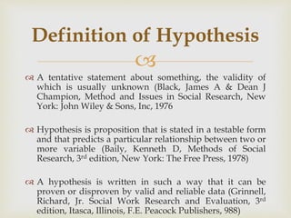 Types of Hypothesis-Advance Research Methodology | PPTX