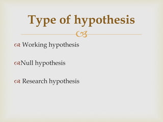 Types of Hypothesis-Advance Research Methodology | PPT